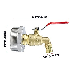 NORJIN 2" Drum Faucet Brass Barrel Faucet 3/4" with EPDM Gasket and Teflon Tape for 55 Gallon Drum
