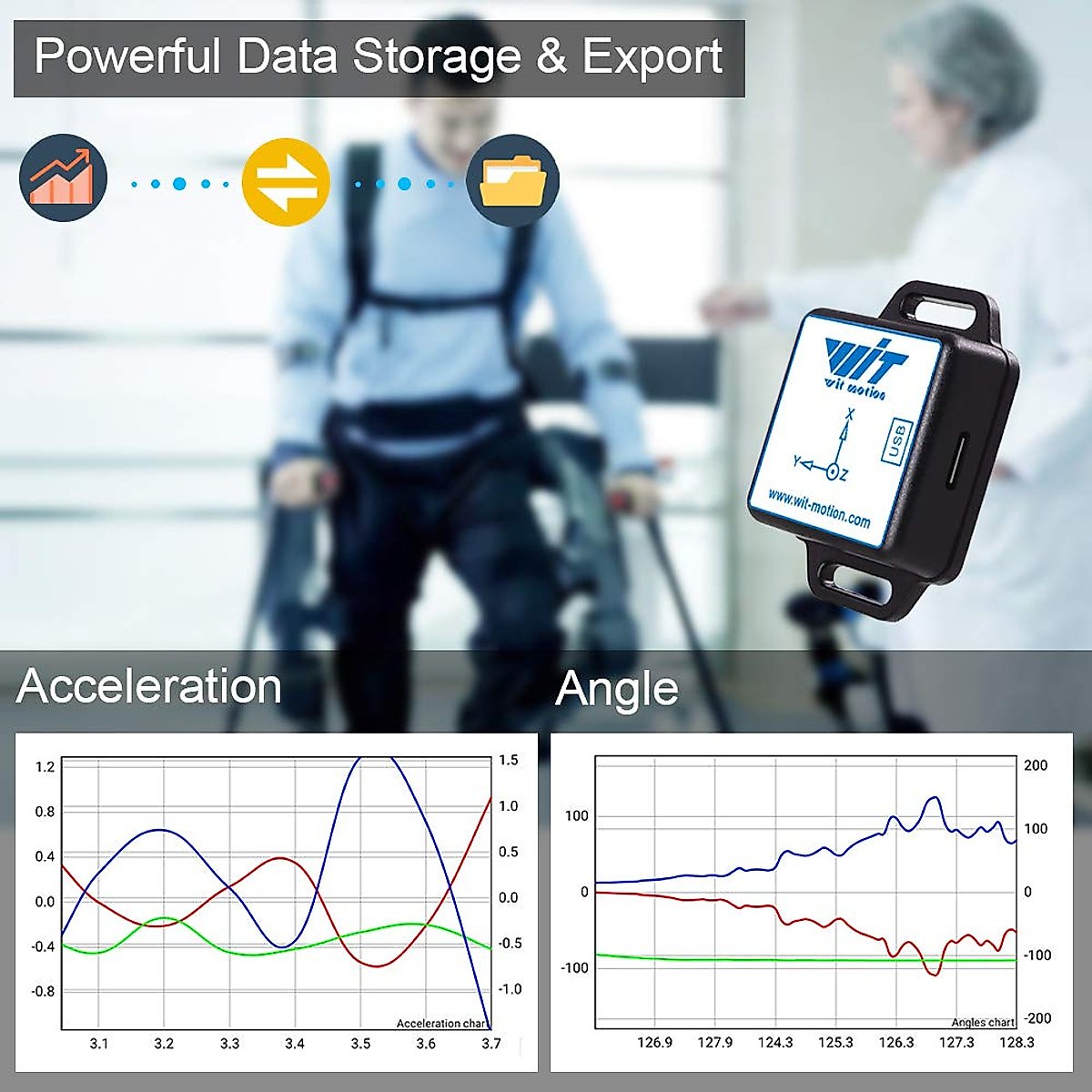 [Bluetooth 5.0 Accelerometer+Inclinometer] WT901BLECL MPU9250 High-Precision 9-axis Gyroscope+Angle(XY 0.2° Accuracy)+Magnetometer Compass with Kalman Filter, Low-Power 3-axis AHRS IMU Tilt Sensor