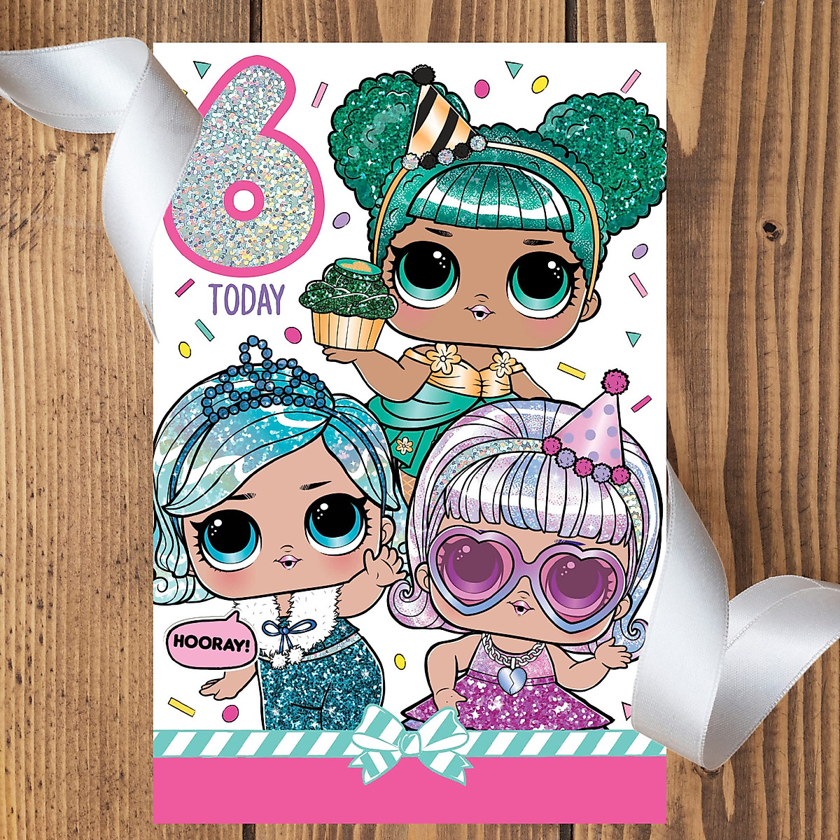 Danilo Promotions LTD LOL Surprise Card, Happy 6th Birthday Card, Age 6