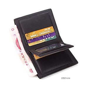 yehert Pu Leather Short Billfold Wallet Credit Card Holder For Wen，Women， Red Hat Logo Black Purse (#2 Red)