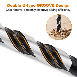 Professional Masonry Drill Bit Set (10PCS) for Glass/Brick/Plastic/Cement/Wood/Tile/Etc, Industrial Strength Carbide Drill Bit Tip, 1/8"-1/2" by TITGGI