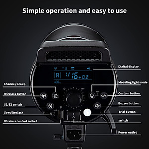 Godox 3Pack DP600III Speedlite Studio Flash Strobe Monolight Kit,1800Ws Bowens Mount Photography Lighting with Softbox,Umbrella,Barndoor Kit for Location and Studio Video Shooting,Portrait