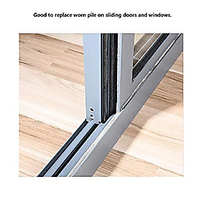 TORRAMI Adhesive Brush Seal Weather Stripping 11/32 inch x 3/16 inch x 90 ft, Dustproof Soundproof Windproof for Windows Bottom and Frame,Sliding Doors Frame,Wardrobe, White