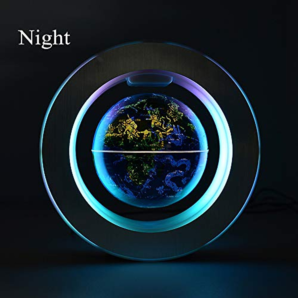 FUGEST Magnetic Levitation Floating World Map with Constellations LED Light Globe 2 in 1 Anti Gravity Suspending in The Air Decoration Gadget (Blue 6 inch)