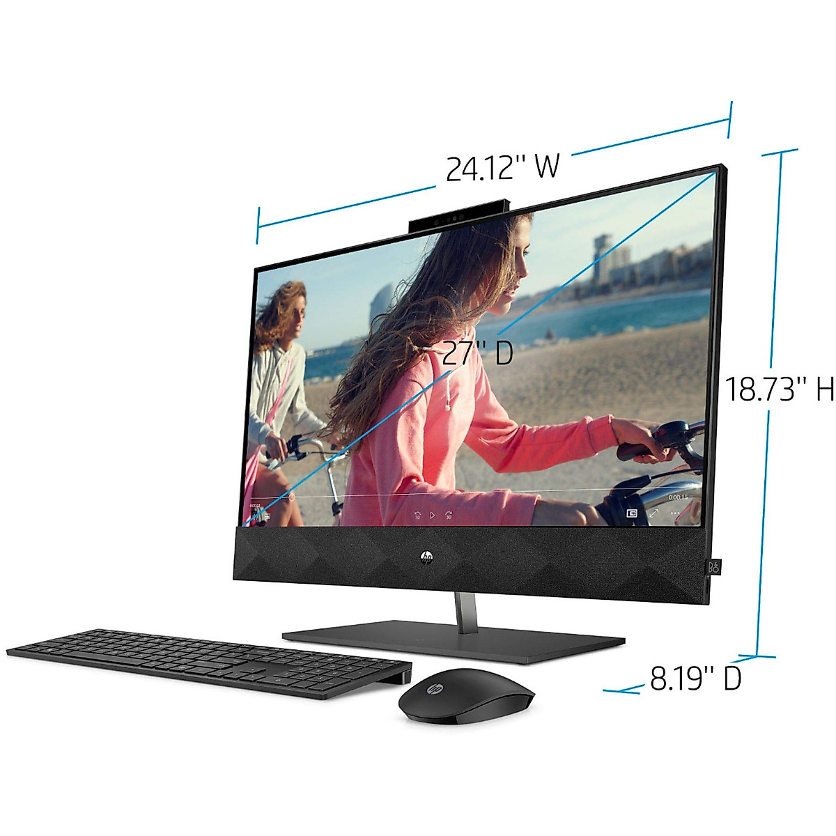 HP Pavilion 27 Touch Desktop 512GB SSD 32GB RAM Win 10 Pro (Intel 10th gen CPU w/Six cores and Turbo Boost to 4.30GHz, 32 GB RAM,512 GB SSD, 27-inch FHD Touch, Win 10 Pro) PC Computer All-in-One Black