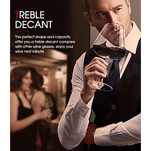 OJA Red Wine Glasses Set of 4-28oz Large Wine Glasses Hand Blown Crystal-Clearer,Lighter for Wine Tasting,Gift Packaging for Christmas Day,Wedding,Birthday