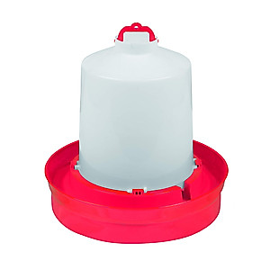 Little Giant® Deep Base Poultry Waterer | Chicken Waterer | Heavy Duty Plastic Water Container for Birds & Chicken | Rubber Stopper for No Leaks | 2 Gallon