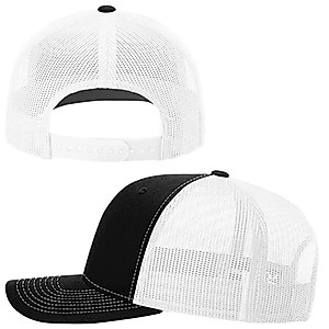Custom 112 Mesh Trucker Hat Customized Personalized Text Polyester Baseball Cap Black/White