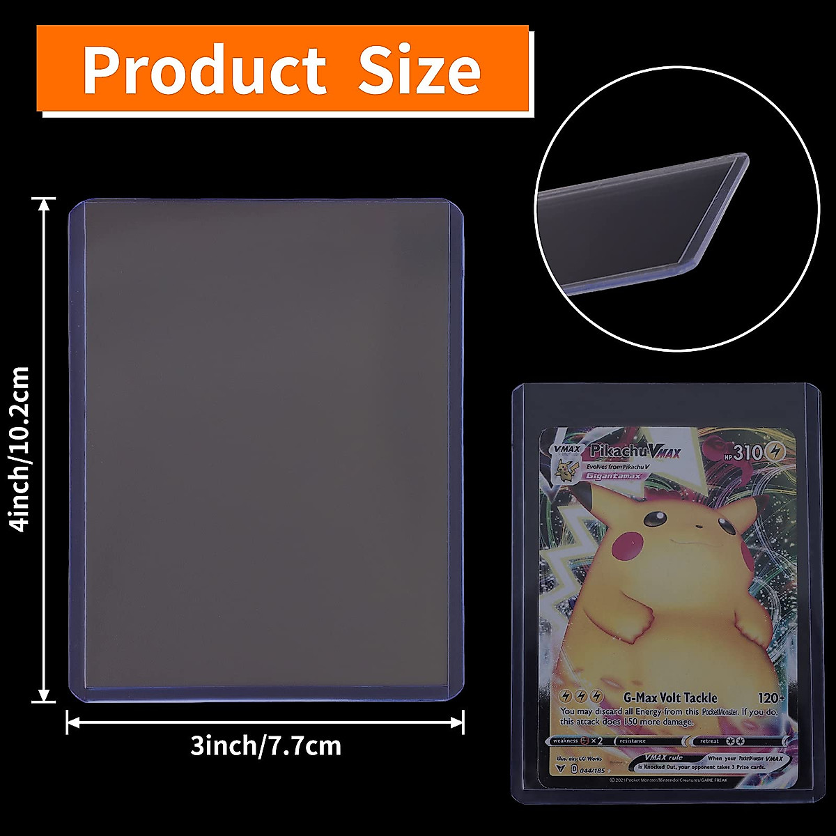 100 Pack 3" x 4" Toploaders Regular Card Loader Trading Card, Hard Card Sleeves Bundle for Trading and Sports Cards, High Hard PVC Material Large Capacity ，Standard Size Perfect for Grading