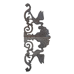 Garneck 1 Pair wooden door wrought iron decorate door hardware door handles black The fence heavy Garage cabinet hinges set iron door handle black cast iron flower plate earth tones