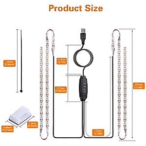 Grow Light Strip waterproof Grow Lights for Indoor Plants Full Spectrum plant grow lights indoor with Auto ON/Off Timer White Red 120 LEDs Sunlike Grow Lamp for plant light for indoor plants （6.56FT）