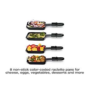 Salton Raclette Indoor Electric Party Grill & Raclette, 8 Person, Black