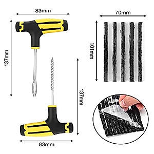 YÁSEZ Car Tire Repair Tool Kit Studding Set Auto Motorcycle Tubeless Puncture Plug Garage with Rubber Strip
