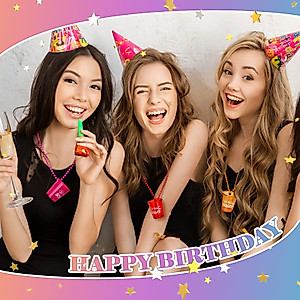 12 Pcs Birthday Squad Shot Glass Necklace Shot Necklace Cups Plastic Birthday Glasses on Beaded Necklace Funny Beaded Birthday Squad Cups for Adults Birthday Wedding Party Supplies Favors, 6 Colors