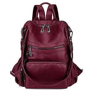 Uromee Travel Backpack Purse for Women Vegan Leather Ladies Fashion Tassel Shoulder Bag Convertible