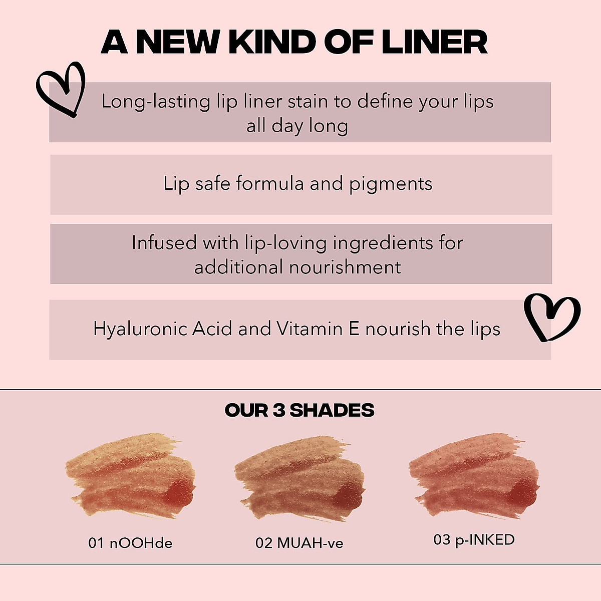 Sacheu Lip Liner Stay-N - Peel Off Lip Liner Tattoo, Peel Off Lip Stain, Long Lasting Lip Stain Peel Off, Infused with Hyaluronic Acid & Vitamin E, For All Skin Types - Bundle Pack of 3