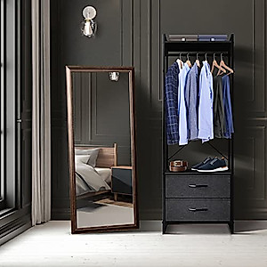 Sorbus Clothing Rack with Drawers - Clothes Stand Dresser - Wood Top, Steel Frame, & Fabric Drawers - Tall Closet Storage Organizer - Garment Rack for Hanging Shirts, Dresses, & Jackets