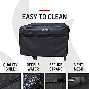 Nexgrill Premium Polyester Heavy Duty Quality Build Outdoor Cooking Flat Top Barbecue Griddle Cover, Durable, Water Resistant, with Adjustable Strap, fits 42" Flat Top Griddle, Black