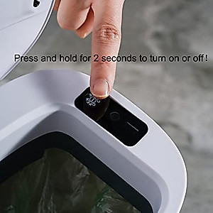Sooyee 14 Liter Automatic Trash Can with lid,3.6 Gallon Touchless Trash Can or Kick,Garbage Cans for Kitchen,Bathroom,Office,Bedroom,Living Room,White