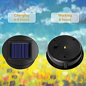 Yeuago 2022 Upgraded Solar Light Replacement Tops Parts for Outdoor Hanging Waterproof Solar Lanterns (2 Pack Warm White)