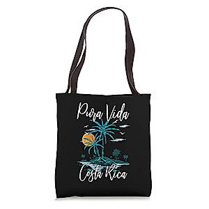 Family Vacation Retro Sunset Costa Rica Pura Vida Beach Tote Bag