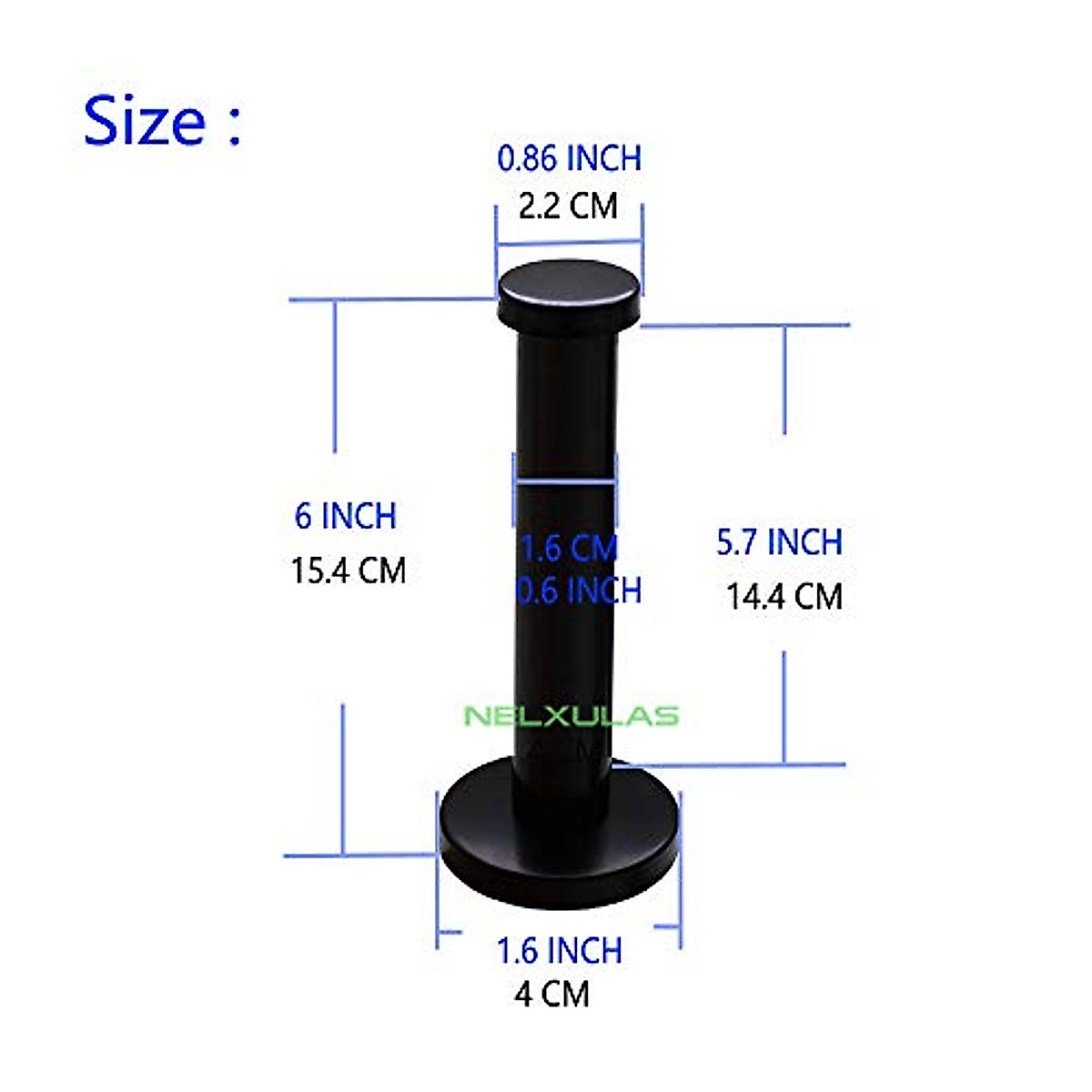 NELXULAS Classic Black Stainless Steel Heavy Duty Wall Mount Hooks, Bath Towel Hooks, Coat Hanger, Handbag Hooks, 4 in Pack (6")