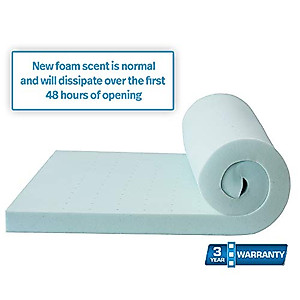 Nestl Bedding Mattress Topper, 2 Inch Memory Foam Topper, Gel Infused Memory Foam Mattress Topper, Ventilated Design Mattress Pad, Queen, Blue