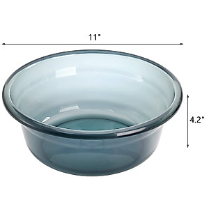 ZEAYEA 6 Pack Plastic Wash Basin, Stackable Small Camping Wash Basin Tub, 4 Quart Round Vegetable Fruit Dish Pan for Home Kitchen Outdoor Indoor Cleaning