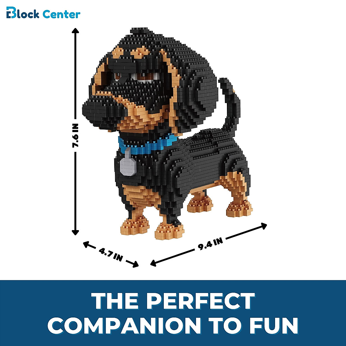 BLOCK CENTER Dachshund Dog 2024 Edition 3D Puzzle 2100 Pieces Building Blocks Set - Mini Block Gift Kit for Kids and Adults (Dachshund)