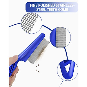 4 Pack Cat Dog Flea Comb, Stainless Steel Pet Comb For Dogs Cats Effective Against Fleas & Lice Professional Flea Comb For Dog & Cat