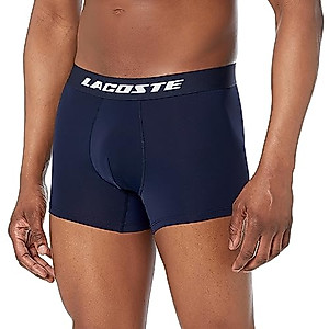 Lacoste Men's 3-Pack Regular Fit Boxer Shorts, Pastille Mint/Navy Blue-I, Large