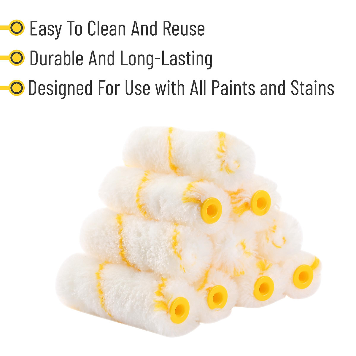 Bates- Paint Rollers, 4 inch Paint Roller with 20 Covers, Small Paint Roller, Paint Roller Covers, Mini Paint Roller, Paint Roller 4 Inch, Mini Rollers for Painting, Paint Rollers 4 Inch