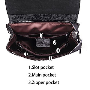 HESHE Genuine Leather Backpack Designer Purses for Women Casual Daypack and Anti Theft Ladies Shoulder Bags (Black-R)