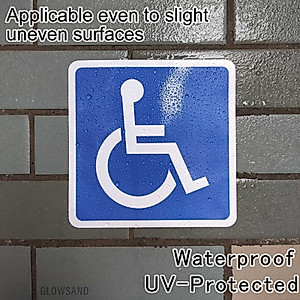 Handicap Sign Stickers, Disabled Wheelchair Symbol, Easy to Apply and Peel, Vinyl Laminated, Indoor Outdoor (4.7x4.7 inch 5 Pcs)