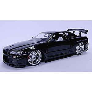 Jada 1:24 BIGTIME KUSTOMS NISSAN SKYLINE GT-R (BNR34) Jeidatoizu 1:24 scale Big Time Customs "Nissan Skyline GT-R (BNR34)" Nissan Black