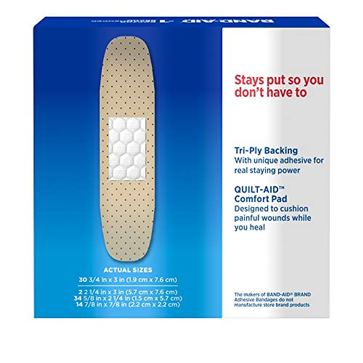 Band-Aid Brand Tru-Stay Sheer Strips Adhesive Bandages for First Aid and Wound Care, Assorted Sizes, 80 ct