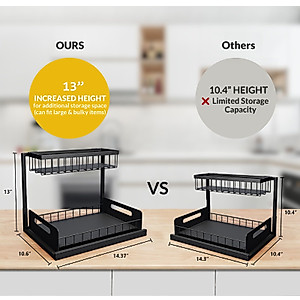Nevitably Under Sink Storage, 2 Tier Under Kitchen Sink Organizer, Under Cabinet Storage, Under Sink Organizer and Storage Bathroom