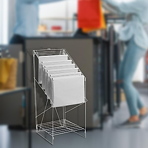 SSWBasics Tissue Paper Rack - White Wire - Floor Standing (23" W x 15½"D x 49" H)