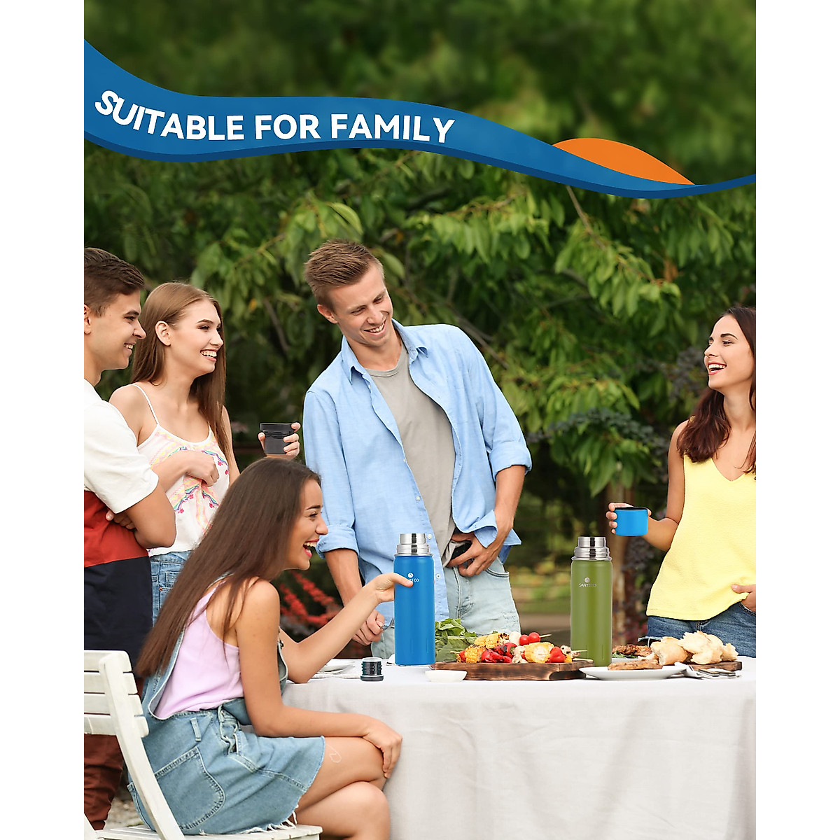 Classic Vacuum Insulated Wide Mouth Flask Bottle, BPA-Free 18/8 Stainless Steel Insulated Beverage Bottle for Cold & Hot Thermos, Keeps Liquid Hot 12hrs or Cold for Up to 24 Hours