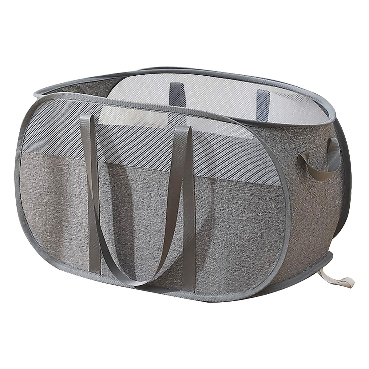 Aplter Collapsible Laundry Baskets Foldable Baskets with Reinforced Handles Pop Up Laundry Hamper Mesh Dirty Clothes Hamper Tear-proof for College Dormitory, Kid’s Room, Bedroom, Laundry Room,Grey