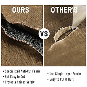 Chef Knife Case, 4 Slots Portable Knife Roll with Handle, Heavy Duty 16oz Waxed Cavas, Knife Holder with Professional Cut-Resistant Fabric Lining, Khaki