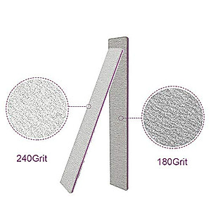 Nail File and Buffer, Wosweet Professional Manicure Tools Kit 6pcs Rectangular Art Care Buffer Block 6pcs 100/180 Grit Doublesided Nail Files 1pcs Purple 180/240 Emery Board