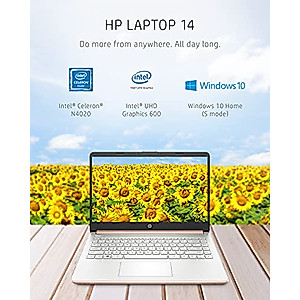 HP 14 Laptop, Intel Celeron N4020, 4 GB RAM, 64 GB Storage, 14-inch Micro-Edge HD Display, Windows 10 Home, Rose Gold (Renewed)