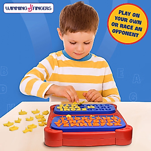 Winning Fingers Pop Up Board Game 2-Player | Preschool Game with Alphabet Puzzle Pieces | Educational Learning Toy for Toddler and Kids Ages 3+