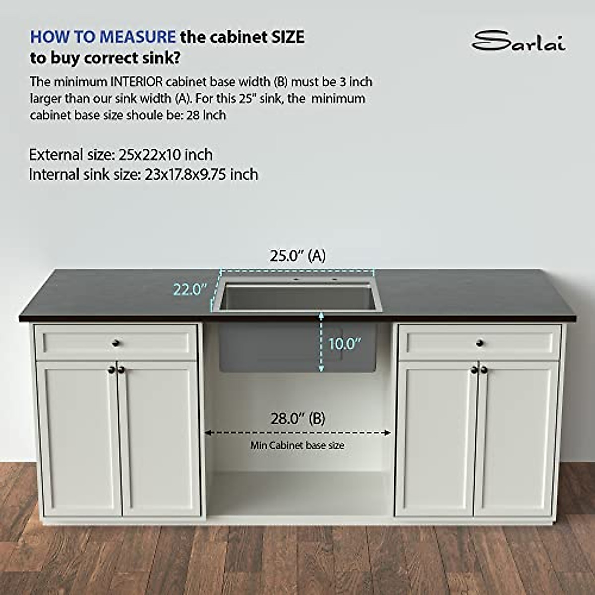 25 Drop Laundry Sink Workstation - Sarlai 25x22 Kitchen Sink Stainless Steel 16 Gauge Top Mount Drop In Overmount Deep Single Bowl Laundry Utility Sink Basin