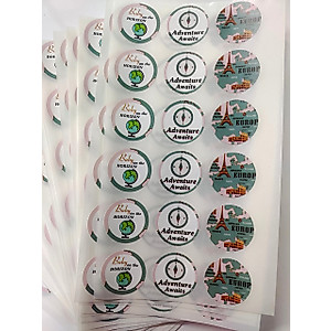 SMARSTICKER 0.75 inch Adventure Awaits Baby Shower Kiss Favors Sticker Labels Gender Neutral Party Circle Chocolate Drop for Baby Favors,Envelope Seals,Goodie Bags, Boxes 300pcs, Blue