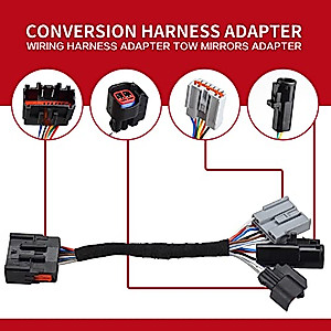 GWNOWZZET 2 Pcs Tow Mirrors Adapter for Ford F250 F350 F450 F550 Super Duty Truck 1999-2007 Mirrors Conversion Harness Wiring Connector