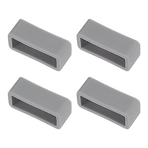 uxcell Watch Band Strap Loops, Rubber Replacement Fastener Rings Silicone Watch Holder Keeper for 19mm Width Watch Band, Deep Gray 4 Pcs