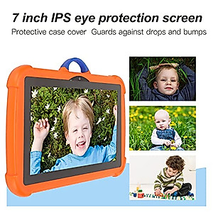 7 Inch Tablet, 1GB RAM 8GB ROM IPS HD Screen Kids Tablet with Stand for Travel (US Plug)