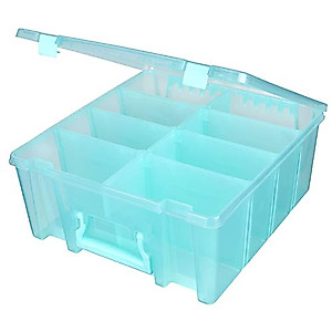 ArtBin Super Satchel Compartment Box - Stackable Durable Art Storage with 8 Removable Compartments, Smart Closure, and Portable Design for Craft Supplies, Threads, Ribbons, Paint Tubes